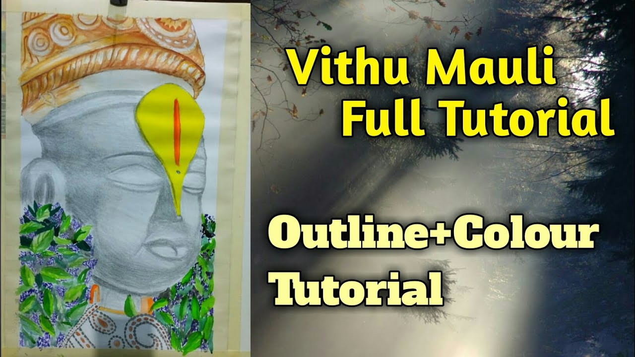 Vithu Mauli Drawing🎨| Outline+Colour Tutorial|| #vithumauli #art - YouTube