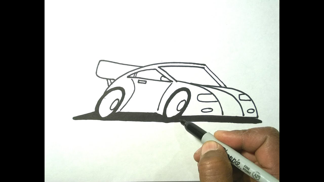 How To DRAW CARTOON STREET RACER CAR {version 2 } THE EZ WAY - YouTube
