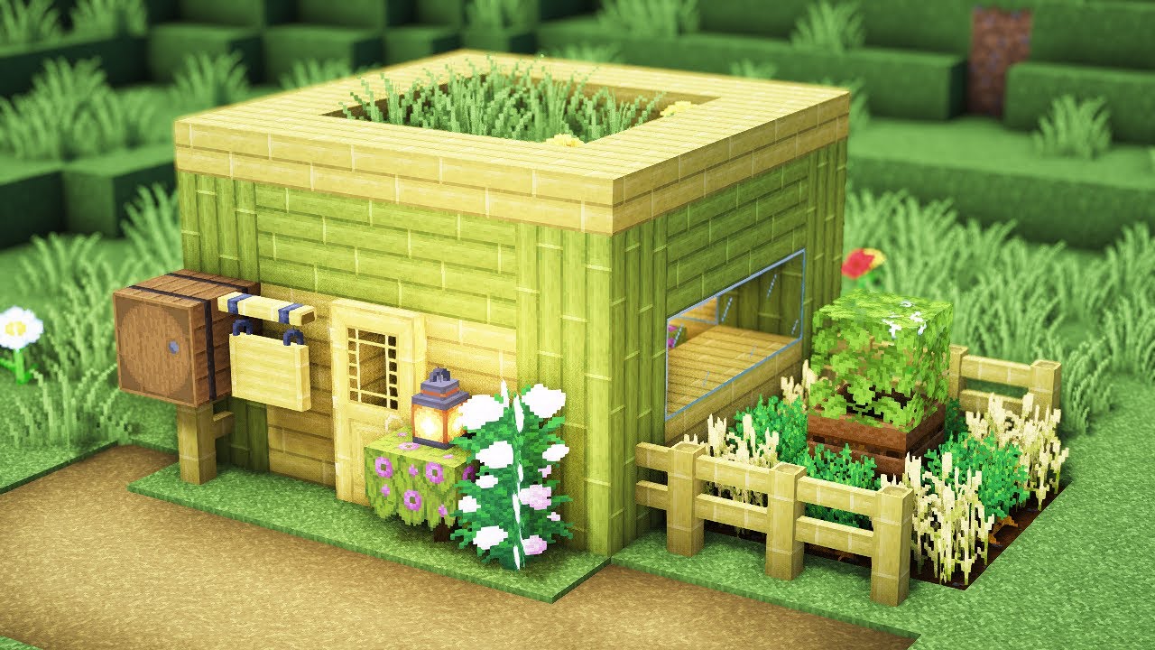Minecraft: How to build a Small Wooden Bamboo House - YouTube