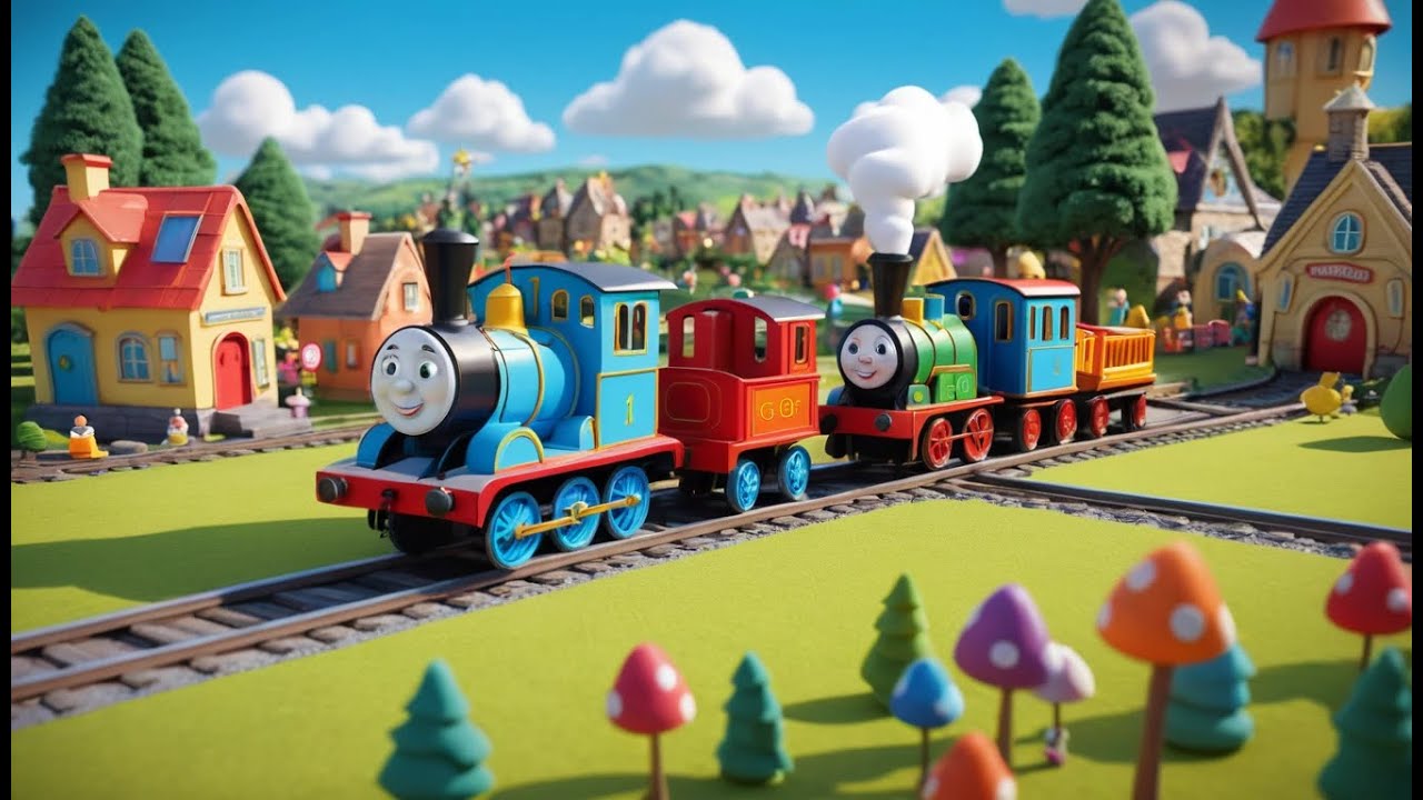 Round and Round the Little Train | Fun Train Song for Kids | Choo-Choo ...
