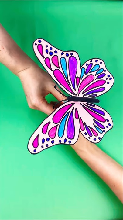 DIY Colorful Butterfly with Flapping Wings 🦋 Easy DIY Craft for Parents ...