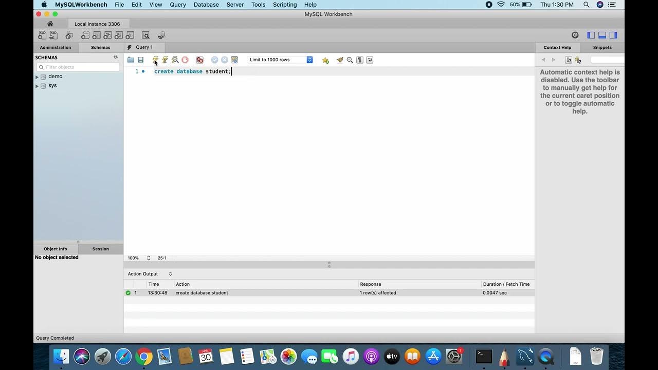1. Create database - YouTube