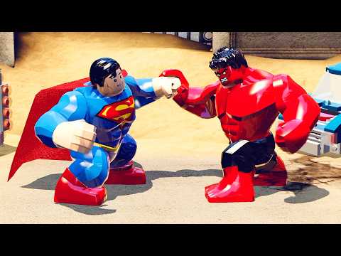 Superman vs Hulk Vermelho no LEGO Marvel Super Heroes