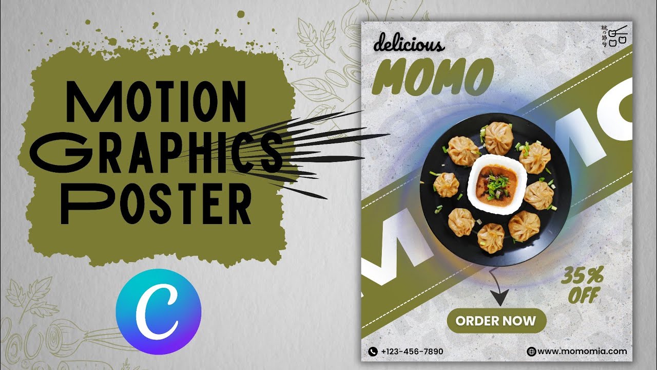 Street Food Motion Ad Poster Design with Canva - YouTube