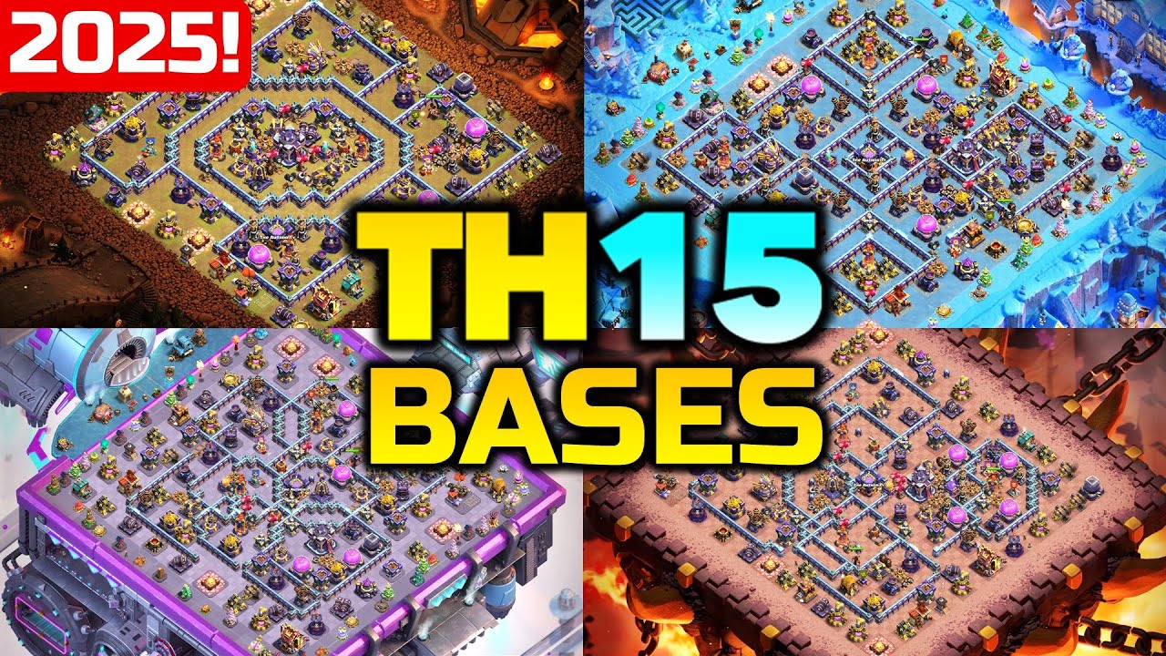 TOP 7 TH15 WAR BASE LINK 2025, TH15 ANTI 2 STAR WAR BASE, TH15 CWL BASE ...