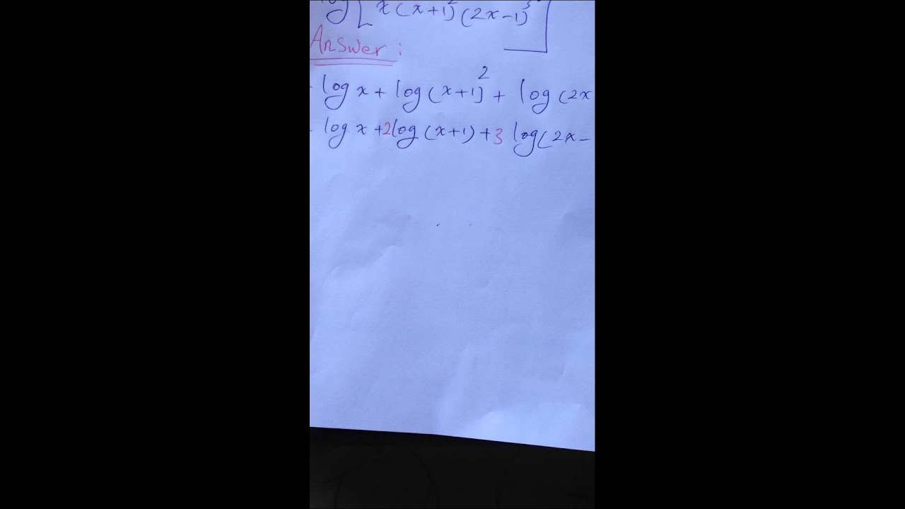 How To Expand Log x x 1 2 2x 1 3 YouTube