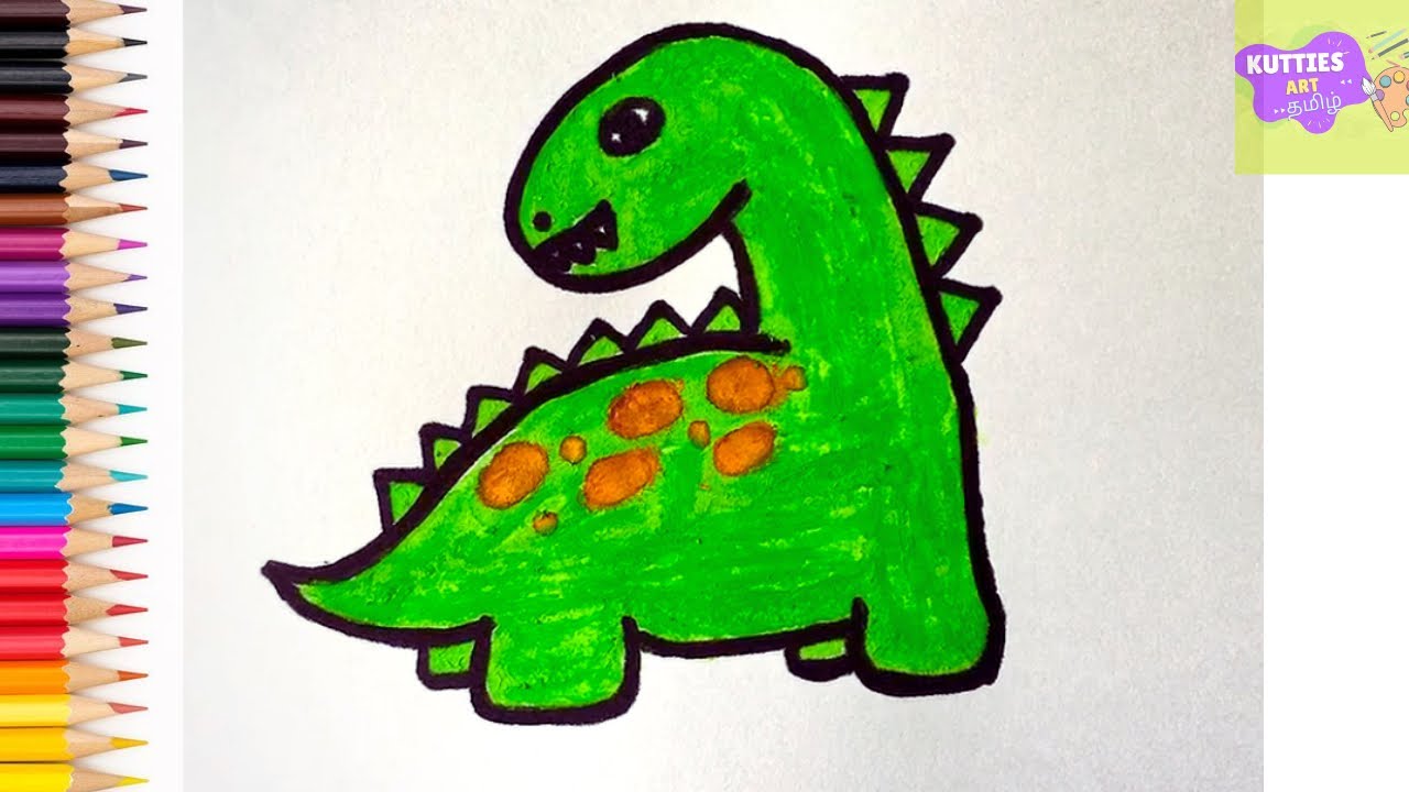 Dinosaur drawing/ how to draw a Dinosaur easily/ Dino drawing with step ...
