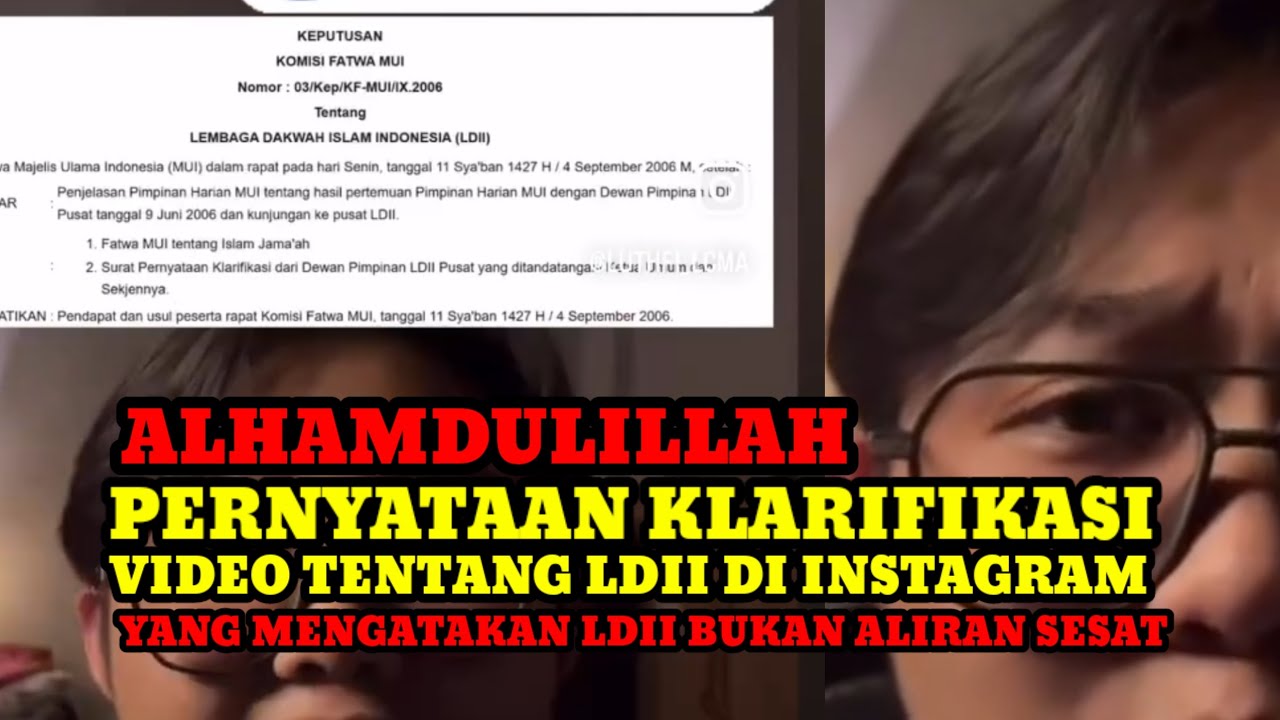 🔴ALHAMDULILLAH PERNYATAAN KLARIFIKASI VIDEO TENTANG LDII YG MENGATAKAN ...