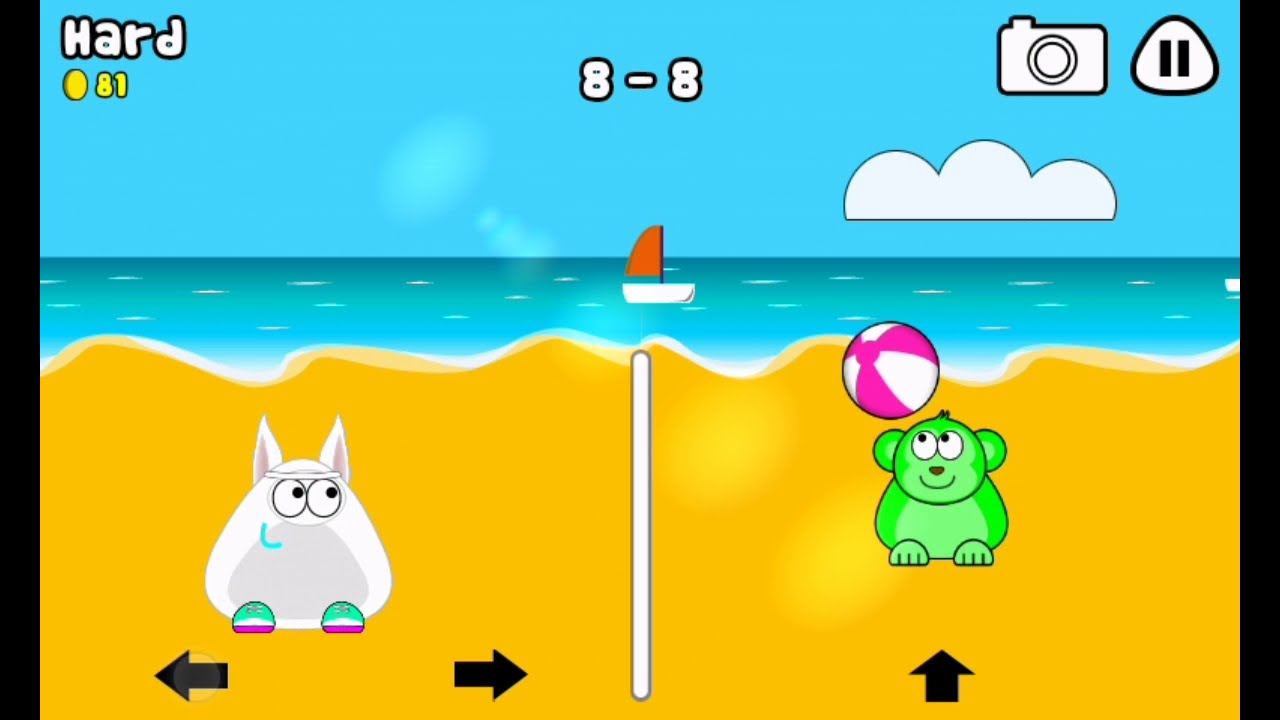 Pou & Green Monkey Who Won! Pou Beach Volleyball Game - YouTube