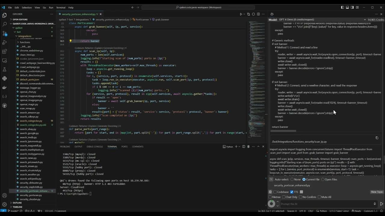 Refactoring my #Python port-scanner script using #CodeBuddy. - YouTube