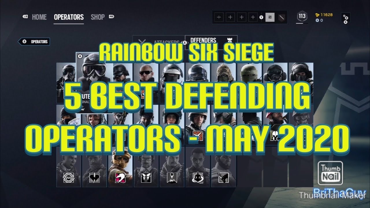 Top 5 DEFENDERS / Operators - Rainbow Six Siege - May 2020! - YouTube