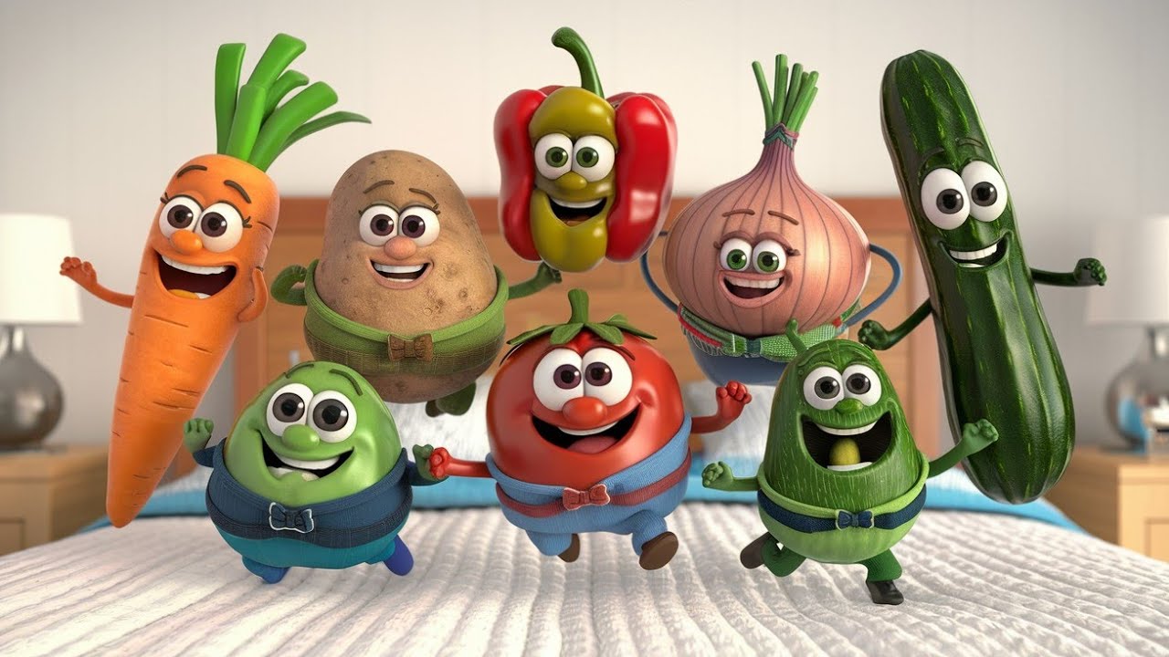 Ten Little Veggies Bouncing on the Bed/Vegetables On Bed/Best Rhymes ...