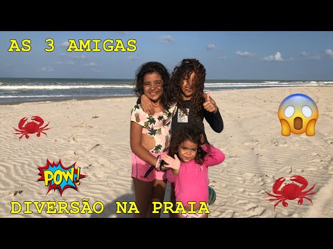 SABRINA COM MILENA E MAITÊ NA PRAIA