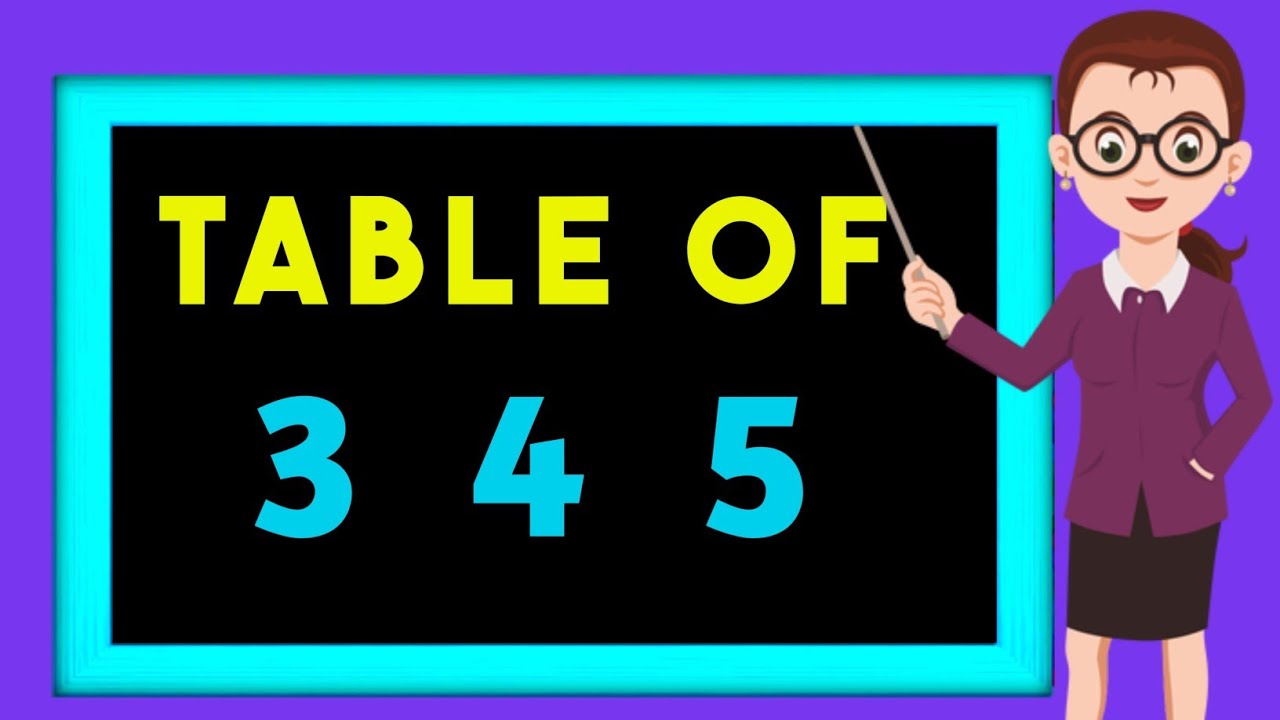 Table of 3 4 5 | table video for kids | table 2 3 4 5 | पहाड़े 2 से 10 ...