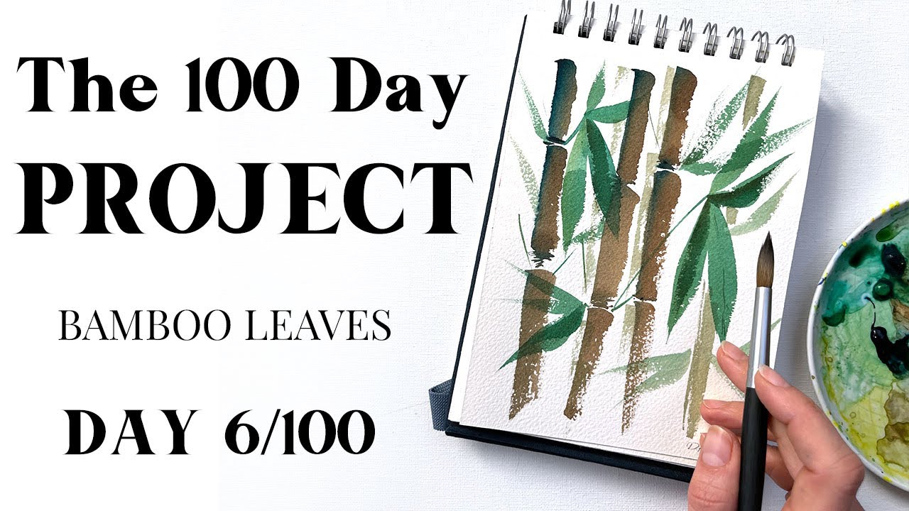 How to paint bamboo with watercolor. Painting Idea 6/100 - YouTube