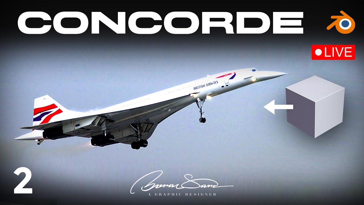 Blender Modeling Concorde, Supersonic Passenger Airliner - Part 2 # ...