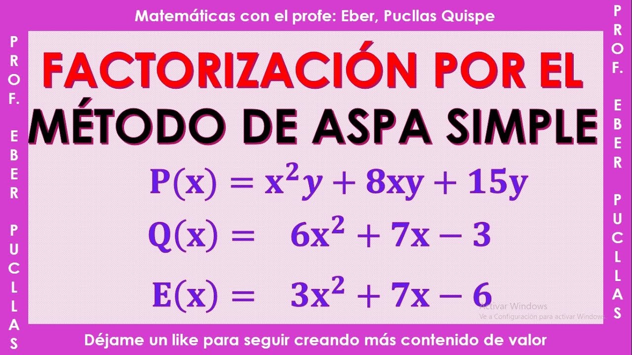 "¡Domina la Factorización con Aspa Simple y Resuelve Problemas en un ...