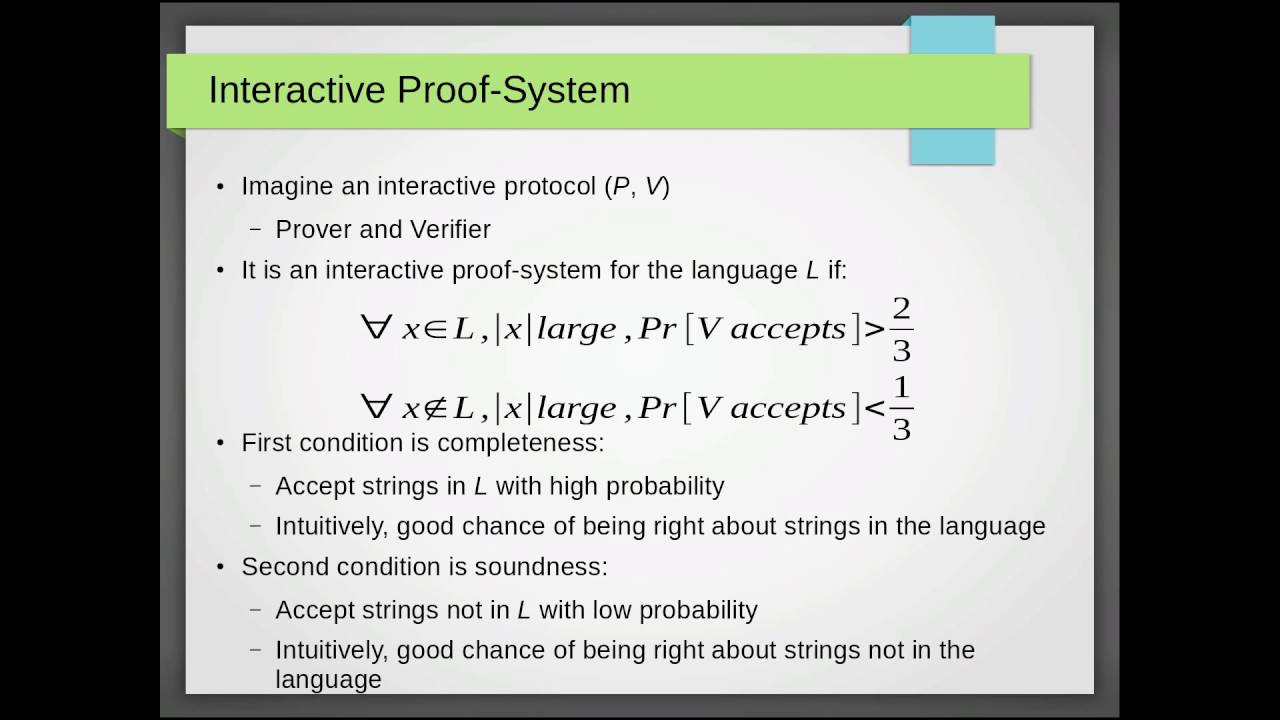 CST680: Topics in Cryptography - Interactive Proof Systems - YouTube