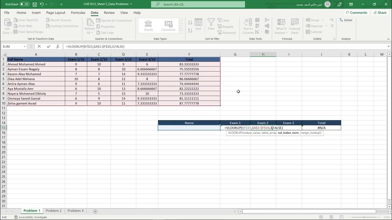 Revision Sheet 5 in Excel - YouTube