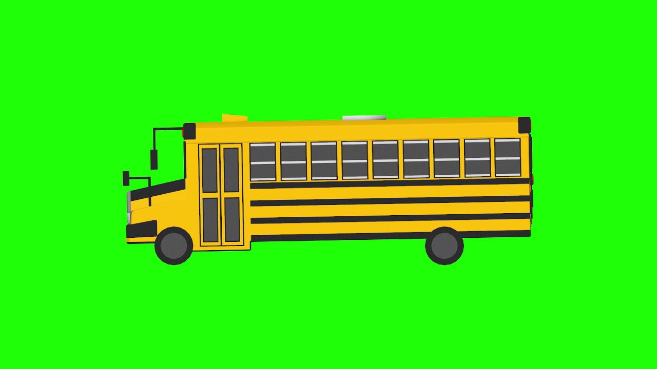 School Bus Moving Animation Loop On Green Screen l Free HD Footage ...