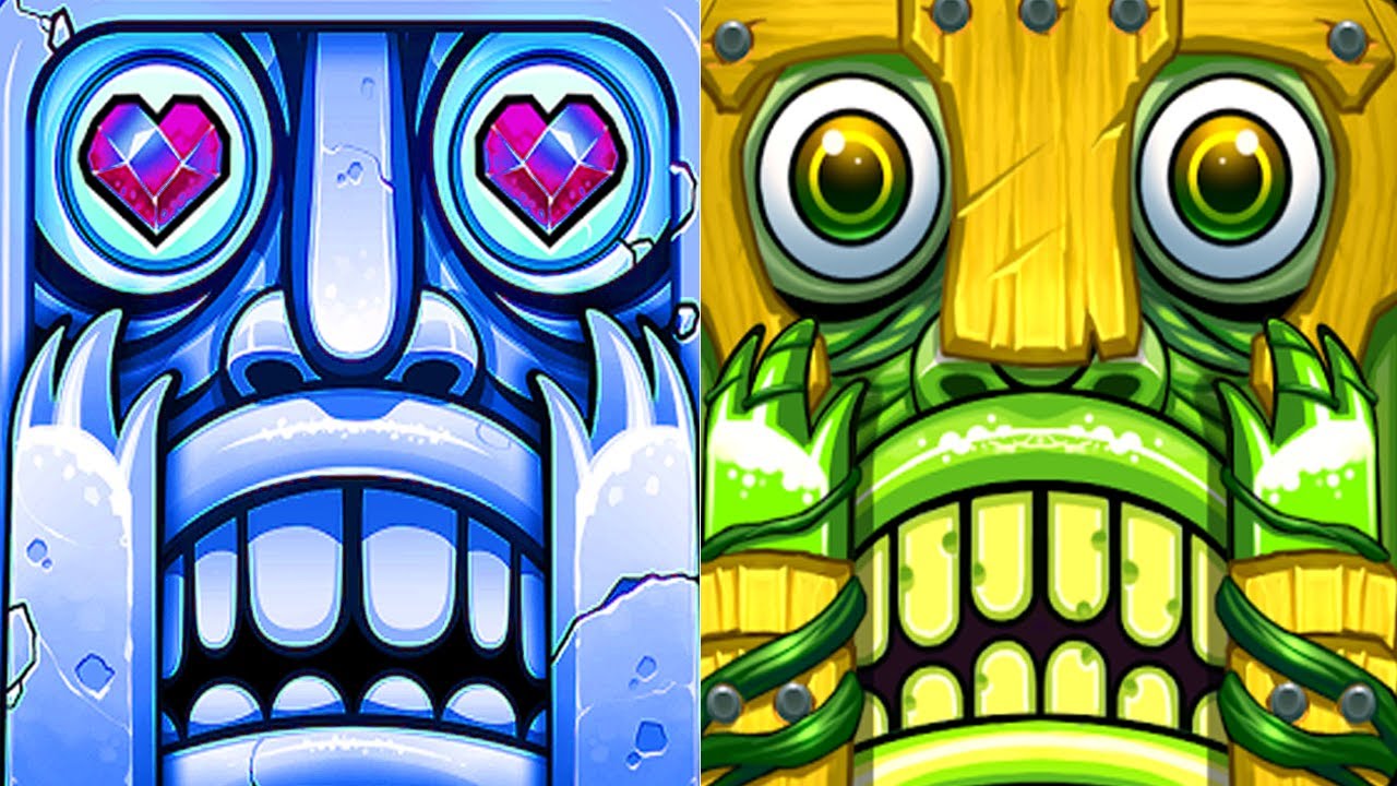 Temple Run 2 Frozen Shadows VS Jungle Run Lost Temple Android iPad iOS ...