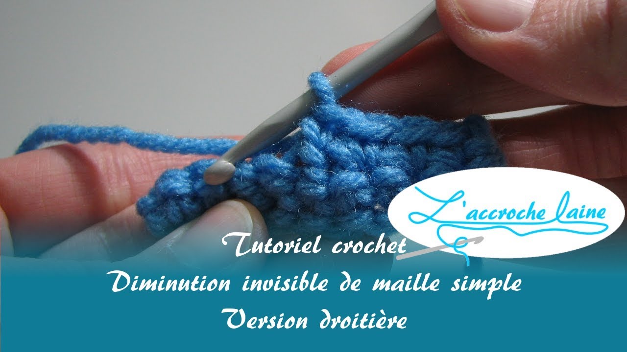 Diminution invisible de maille simple - Version droitière - YouTube