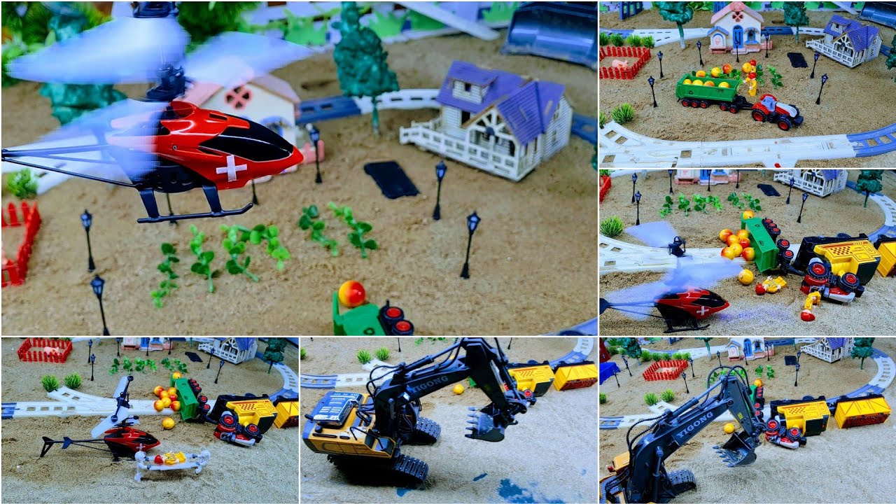 diy farm with mini tractor, trains #4 - YouTube