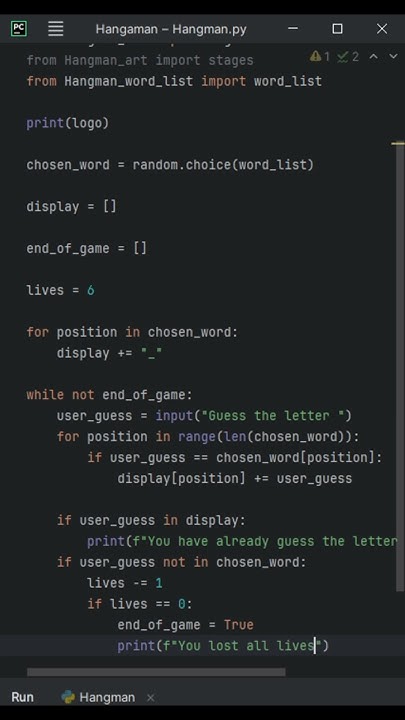 Hangman using Python Programming - YouTube