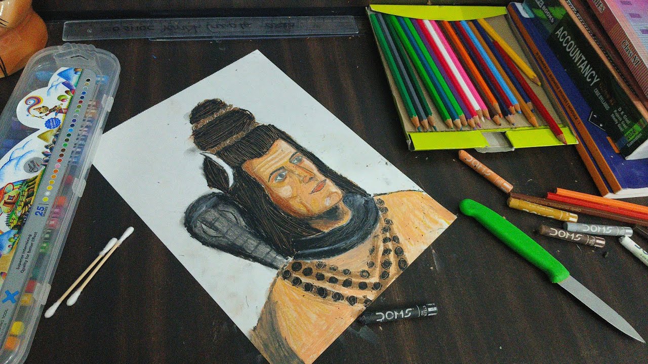 Mahadev hyper realistic drawing with oil pastel 😘😘 - YouTube