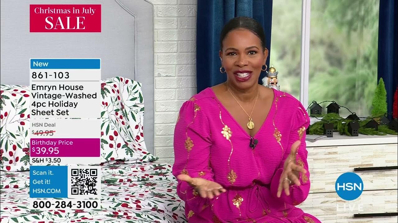 Emryn House VintageWashed 100% Cotton 4piece Holiday She... - YouTube