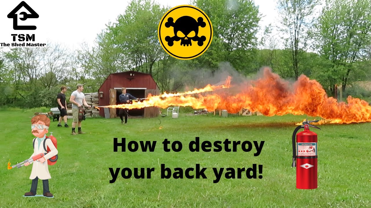HOMEMADE FLAMETHROWER FLAMETHROW THROW OFF! GRASS KILLER! - YouTube