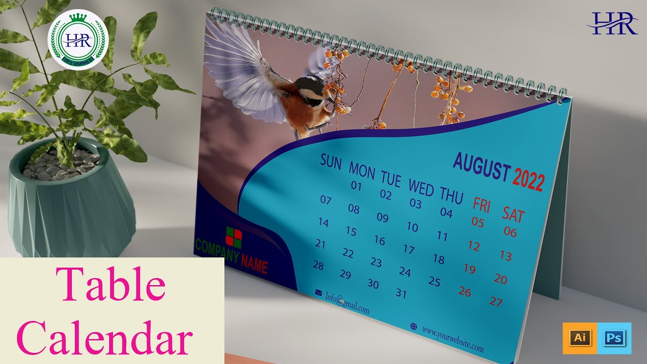 Table Calendar design | New table calendar design tutorial 2022 in ...
