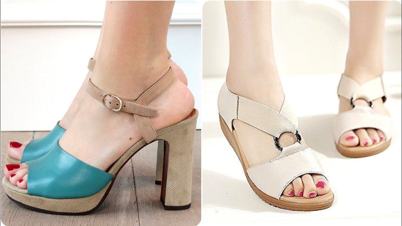 Vintage Style Comfortable Sandals designs for women/sling back Mid Heel ...
