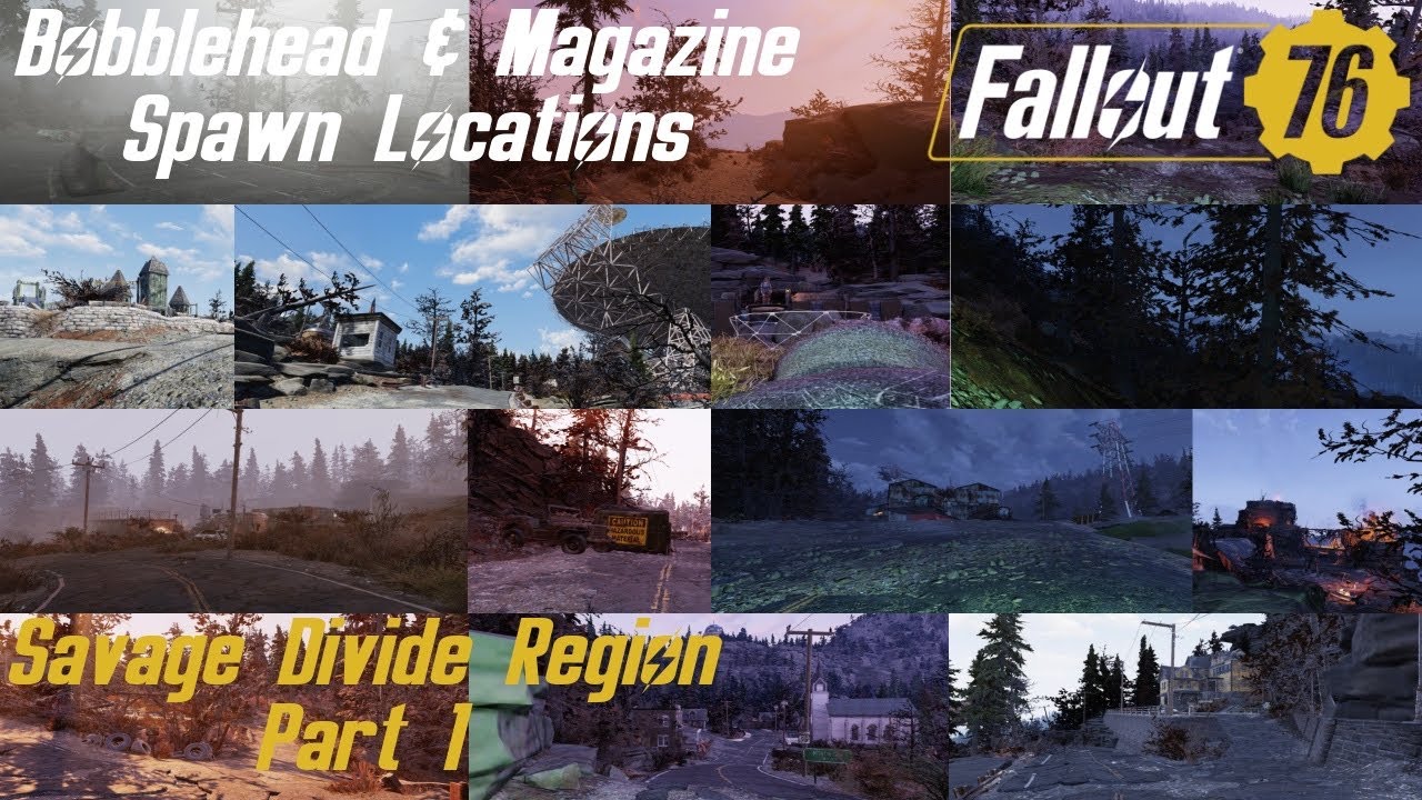 Fallout 76 Bobblehead & Magazine Spawn Locations - Savage Divide Region ...