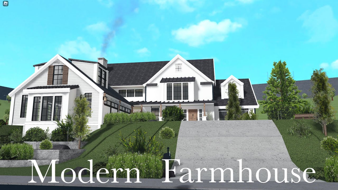 Giant Farmhouse Mega Mansion Bloxburg Speedbuild - YouTube