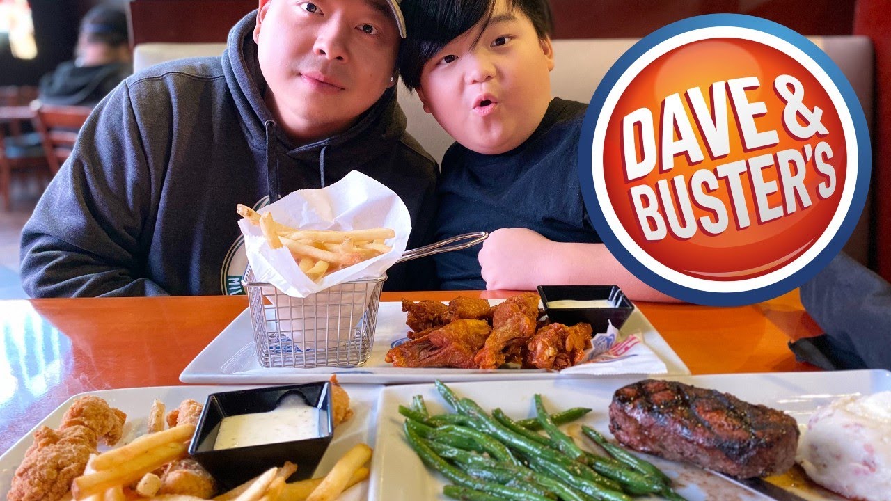 Having a blast at Dave & Buster's eating and playing games - YouTube
