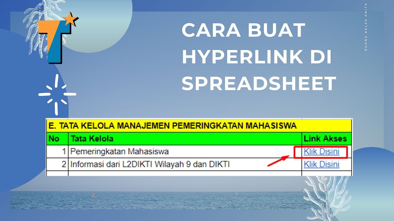 Cara membuat hyperlink di spreadsheet terbaru - YouTube