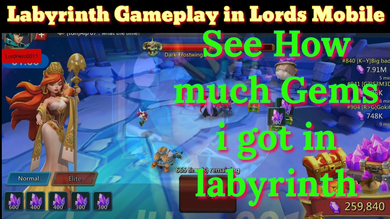 Labyrinth Gameplay in Lords Mobile | See How much gems I got in ...