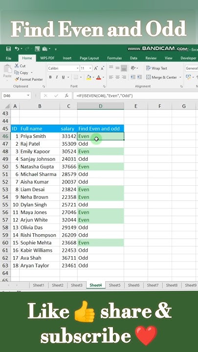 find Even and odd values in excel | excel tutorial #tutorial #shorts #youtubeshorts #short #how ...