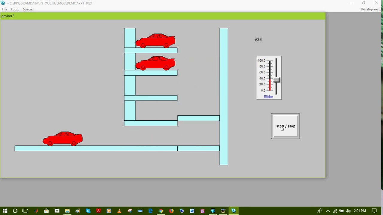 Intouch SCADA Application - Automatic Car Parking - YouTube