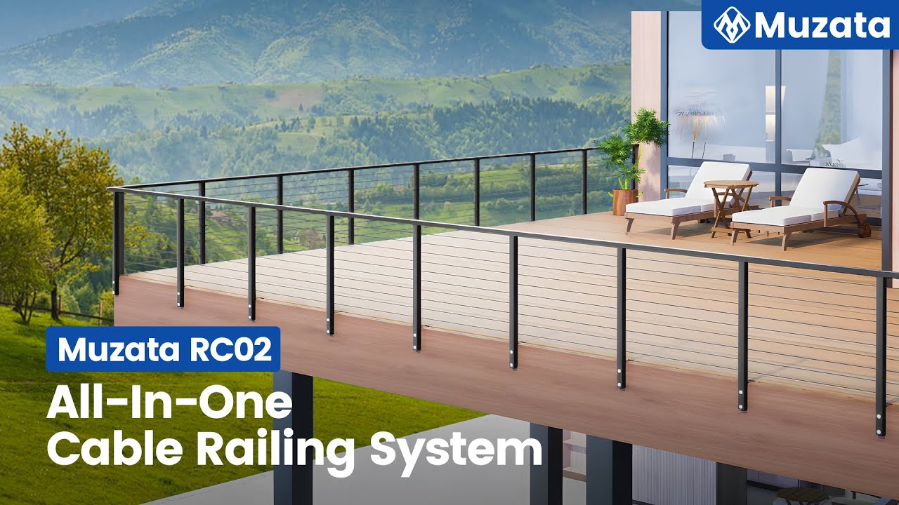 Muzata All-In-One Metal Cable Railing System ——RC02 - YouTube