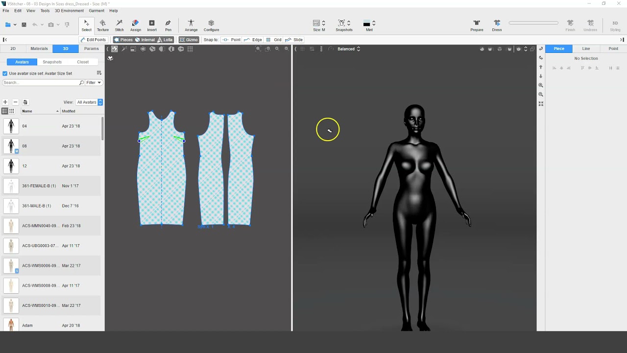 Avatar or dummy size set creation in Browzwear / V-Stitcher - YouTube