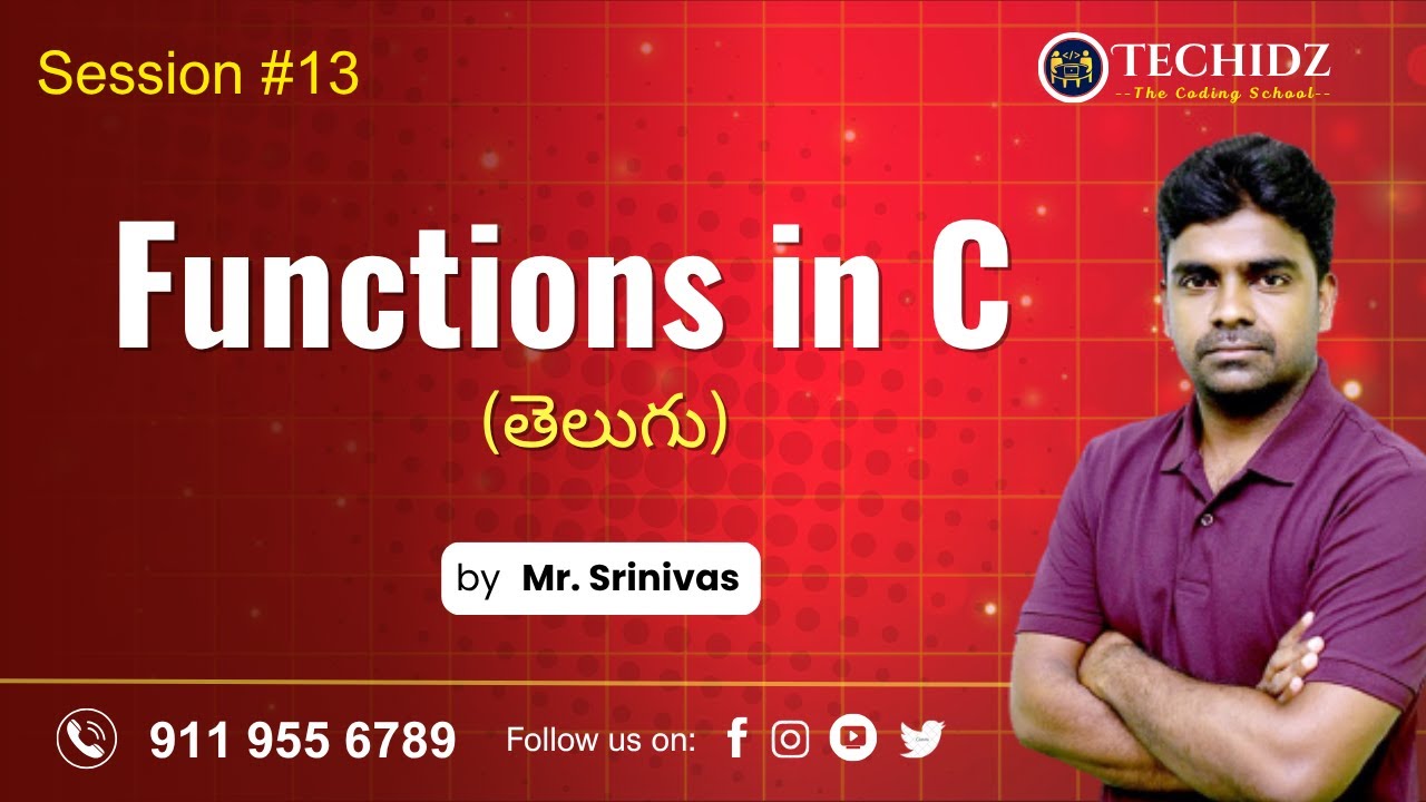 C Language Tutorial | Functions in C | C Tutorial | TechidZ | BY ...