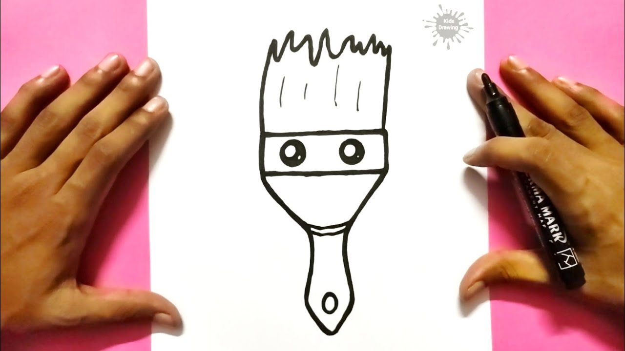 How to draw colour brush | Brush Drawing tutorial - YouTube