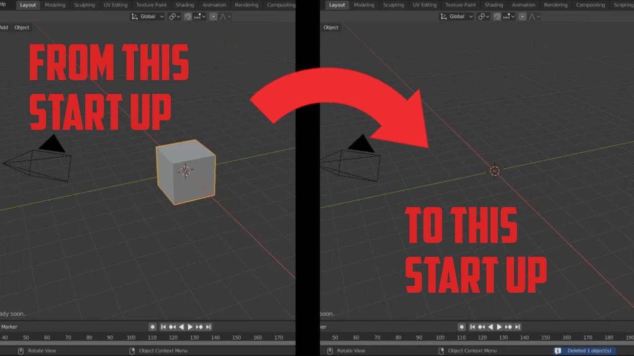 How to start blender without the cube .......... or not. - YouTube