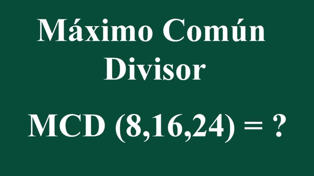 Máximo Común Divisor MCD (8,16,24) - YouTube