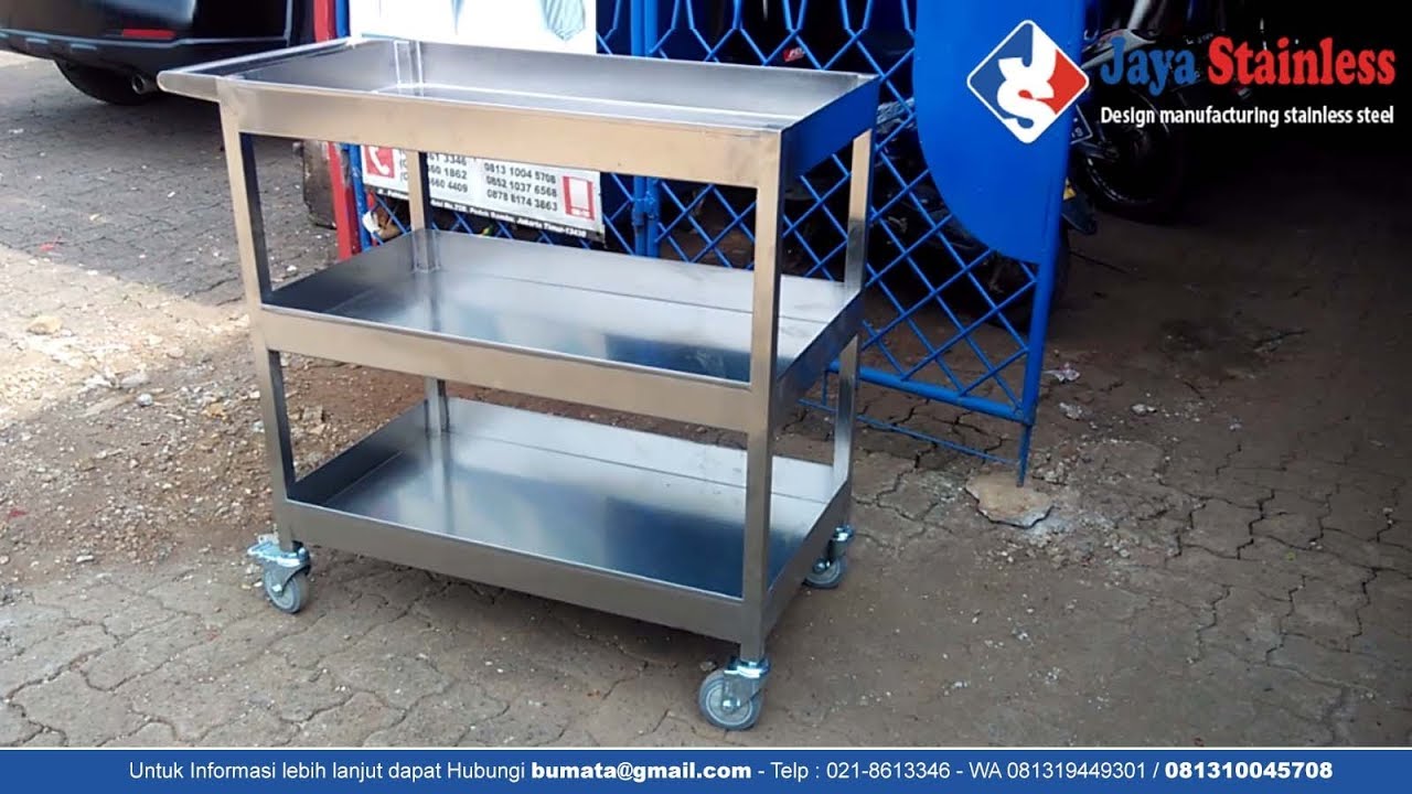 081310045708 - TROLI STAINLESS 3 SUSUN | TROLLEY PENGANTAR MAKANAN ...