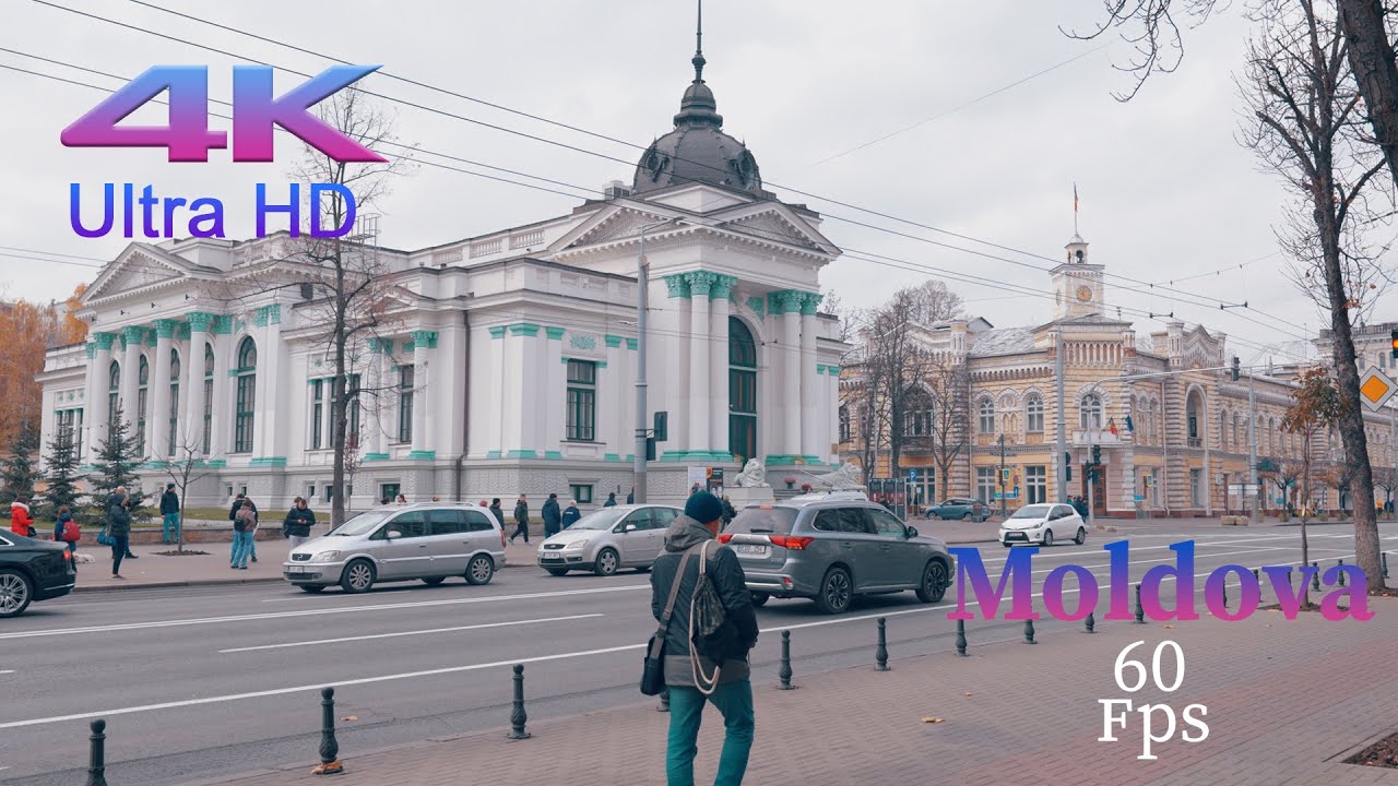 Chisinau walking tour city center , Moldova 4k 60fps - YouTube