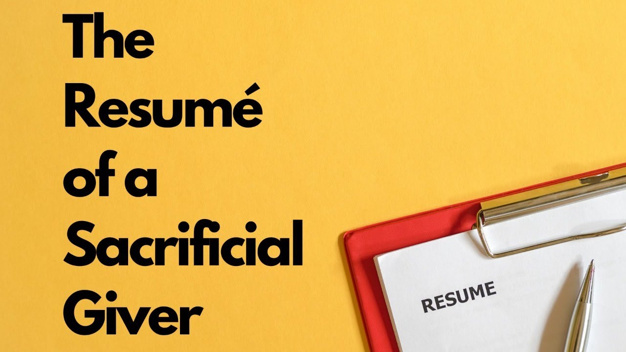 Sunday Service - The Resumé of a Sacrificial Giver - YouTube