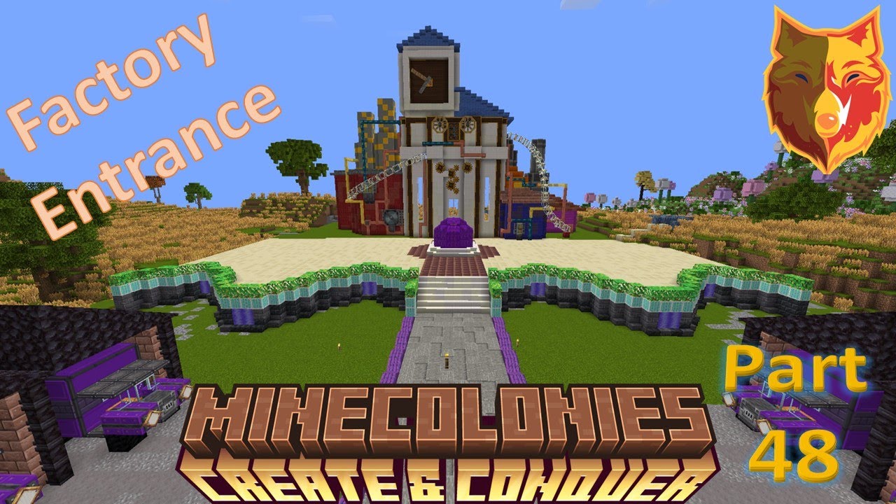 Minecolonies Create and Conquer - Part 48 - Factory Entrance - YouTube
